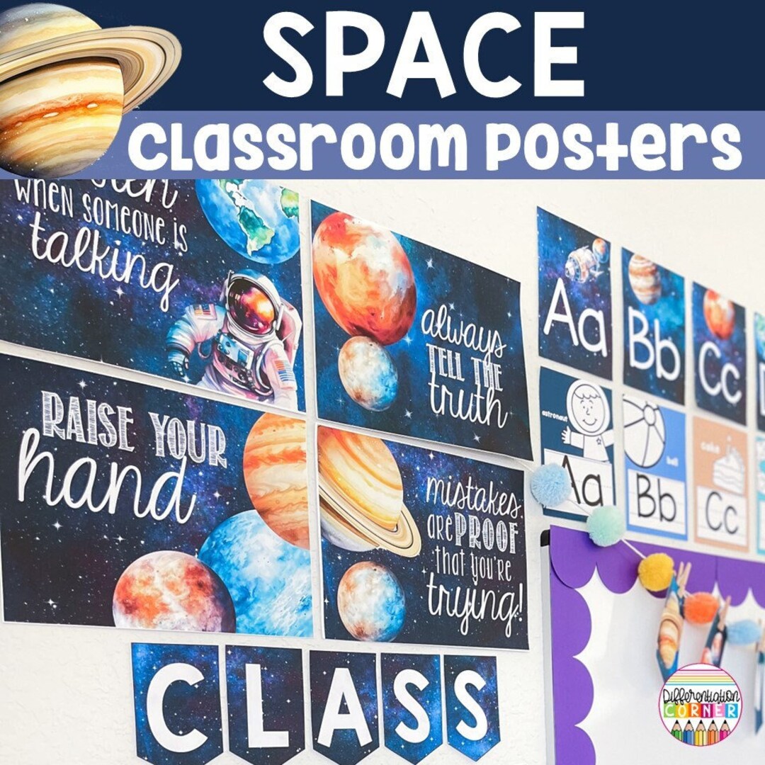 Space Classroom Rules Posters Space Classroom Decor Classroom Rules and ...