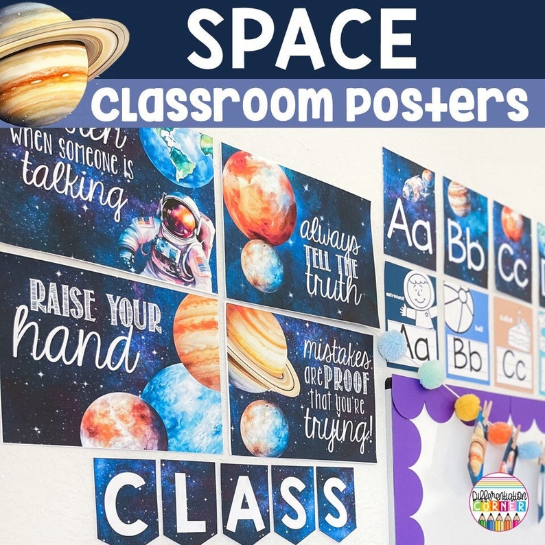 Space Classroom Rules Posters Space Classroom Decor Classroom Rules and ...