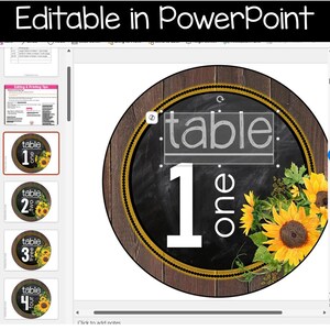 PRINTABLE Table Numbers | Sunflower Farmhouse Classroom Decor ...