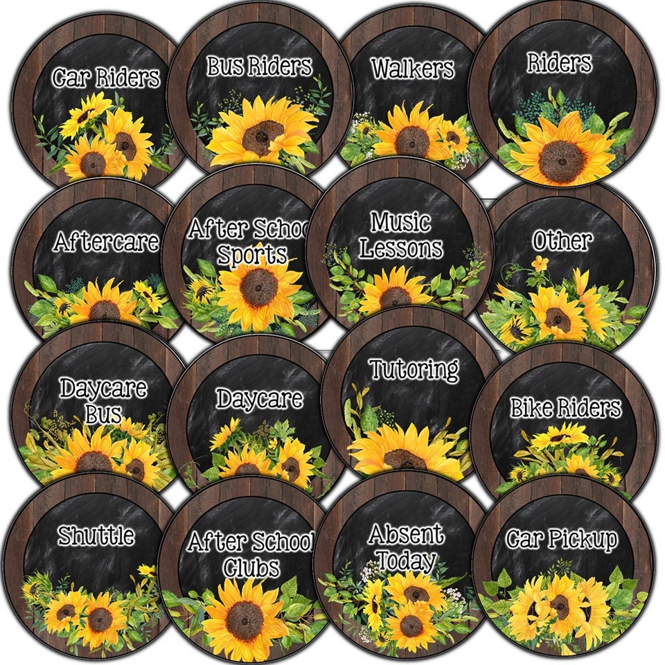How We Go Home Dismissal Chart Template Sunflower Farmhouse Classroom ...