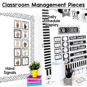 Modern Black and White Classroom Decor Bundle Classroom Bulletin Board ...
