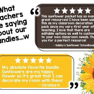 Bright Sunflower Classroom Decor Bundle | Printable Classroom Bulletin ...