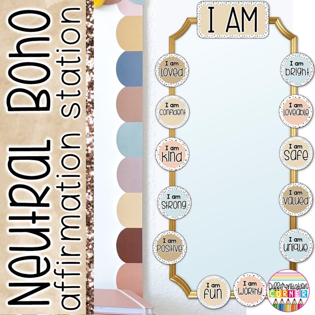 Affirmation Cards Printable Affirmation Station Mirror Cards Neutral ...