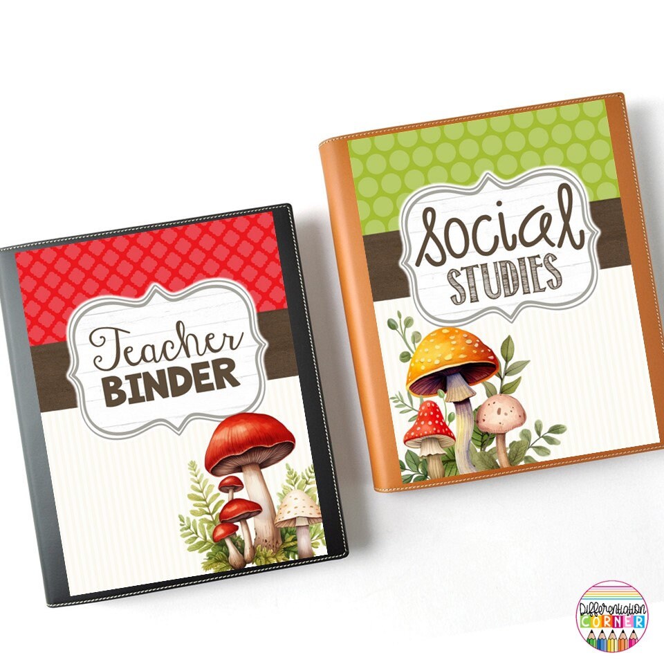 Editable Mushroom Binder Covers and Spines Retro Classroom Decor ...