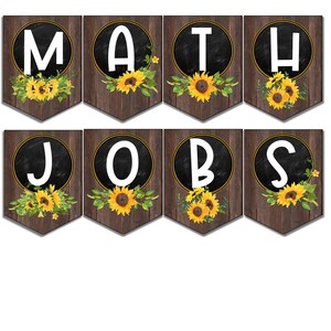 Editable Bunting Bulletin Board Banner Letters Sunflower Farmhouse ...