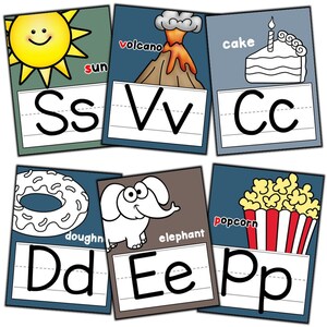 Cursive and Print Alphabet Posters for the Classroom Nature Classroom ...