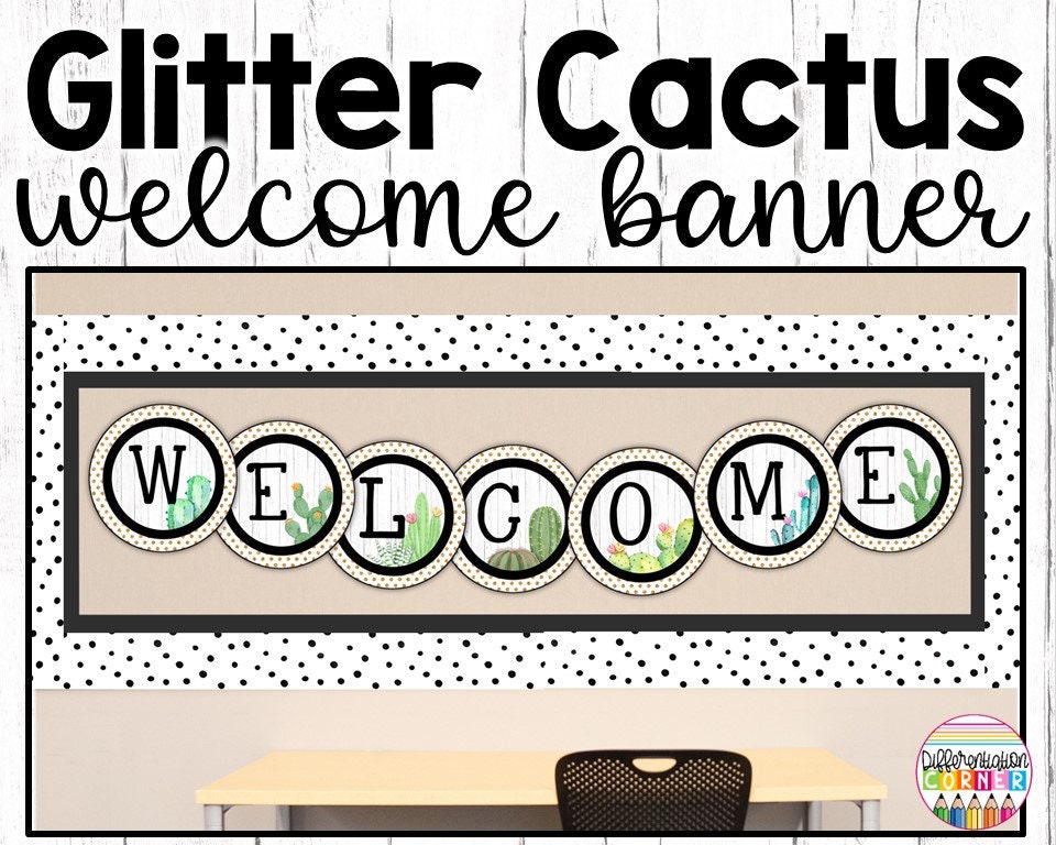 PRINTABLE Welcome Banner Cactus Classroom Decor Welcome Bunting Cactus ...