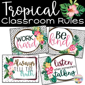 Editable Tropical Classroom Rules Posters Tropical Classroom Decor ...