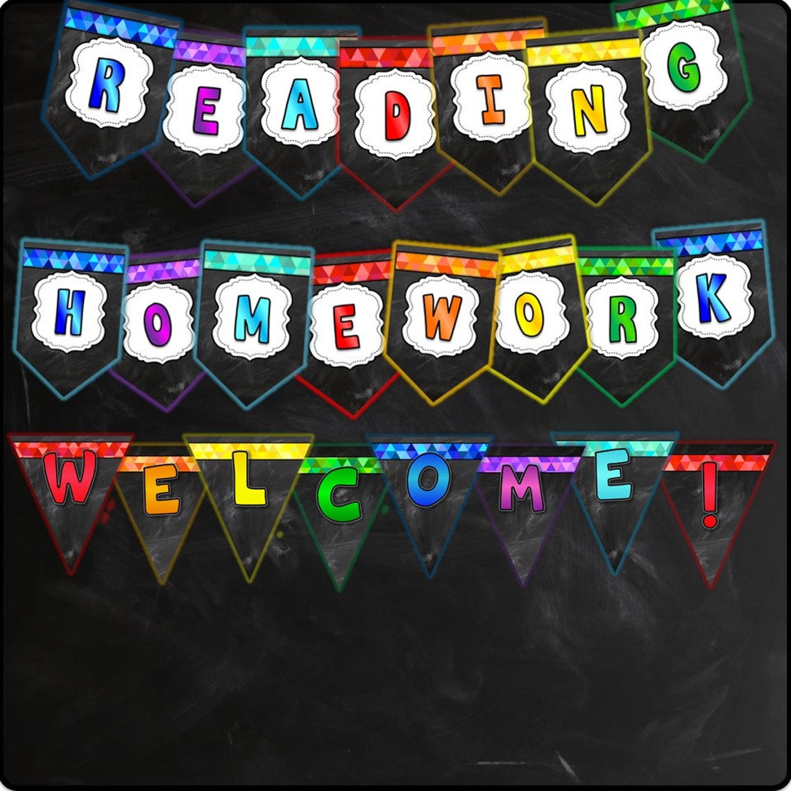 Editable Rainbow Bunting Bulletin Board Banner Letters Rainbow ...