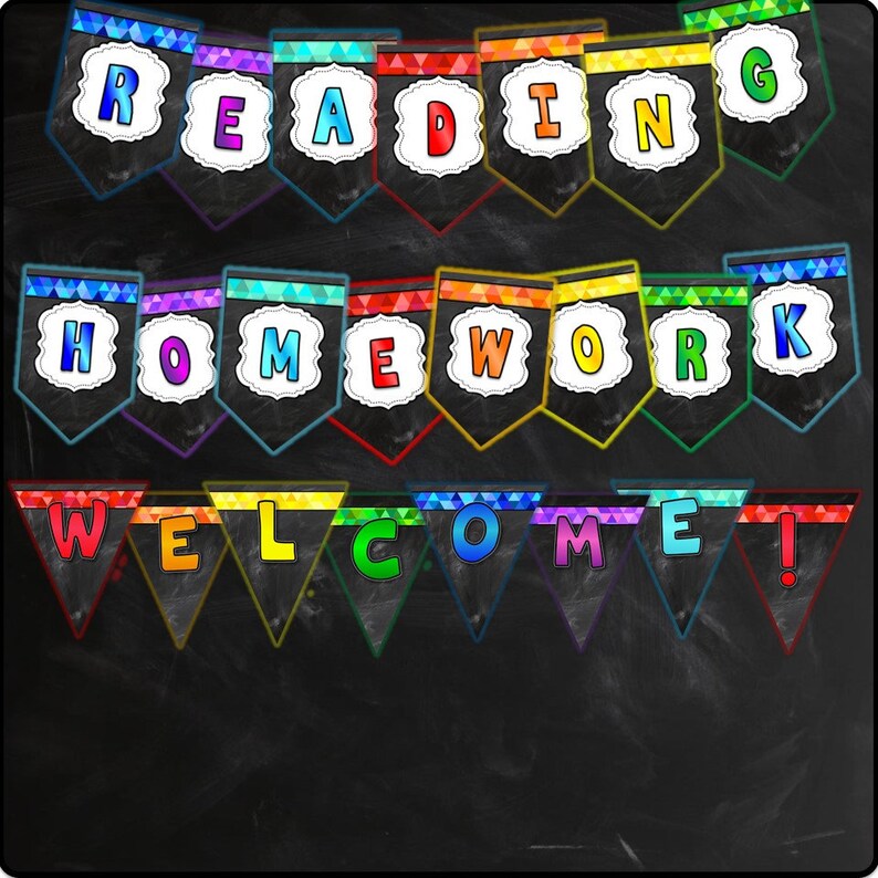 Editable Rainbow Bunting Bulletin Board Banner Letters Rainbow ...