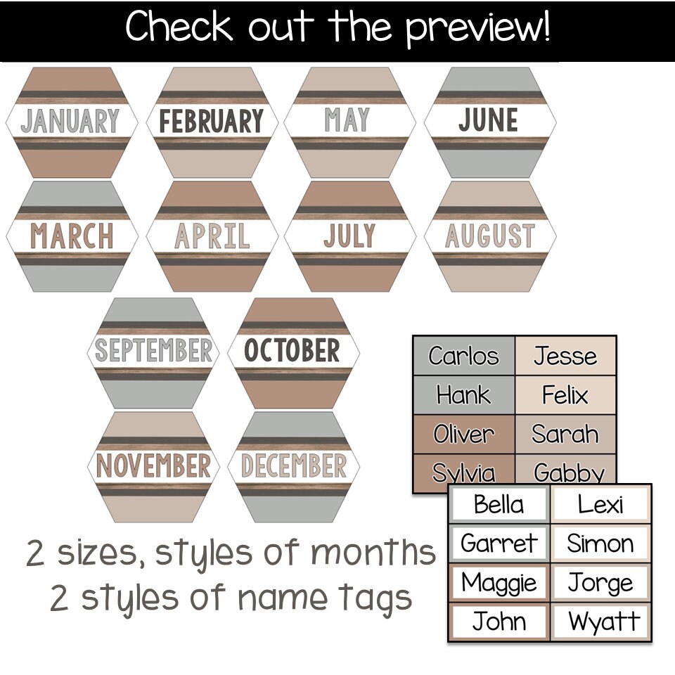 Boho Classroom Birthday Display Neutral Boho Classroom Decor Classroom ...