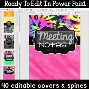 Editable Groovy Hippie Binder Covers and Spines Tie Dye Classroom Decor ...