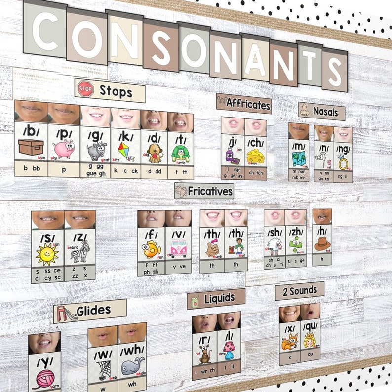 Sound Wall Classroom Posters | Boho Neutral Classroom Decor | Phonics ...