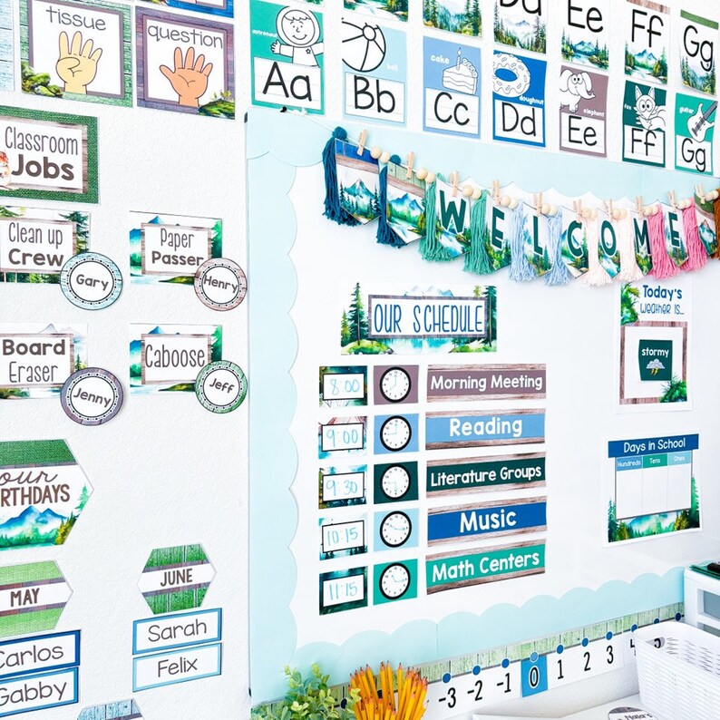 Editable Daily Schedule Cards Nature Classroom Decor Printable ...