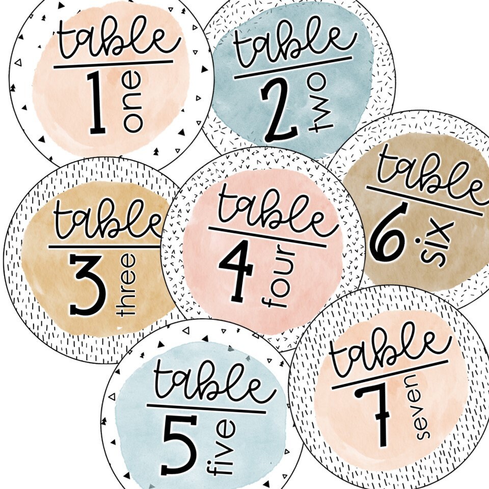 PRINTABLE Boho Table Numbers Neutral Boho Classroom Decor Classroom ...
