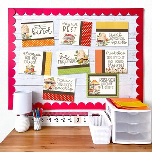 Mushroom Retro Classroom Rules Posters Mushroom Classroom Decor ...