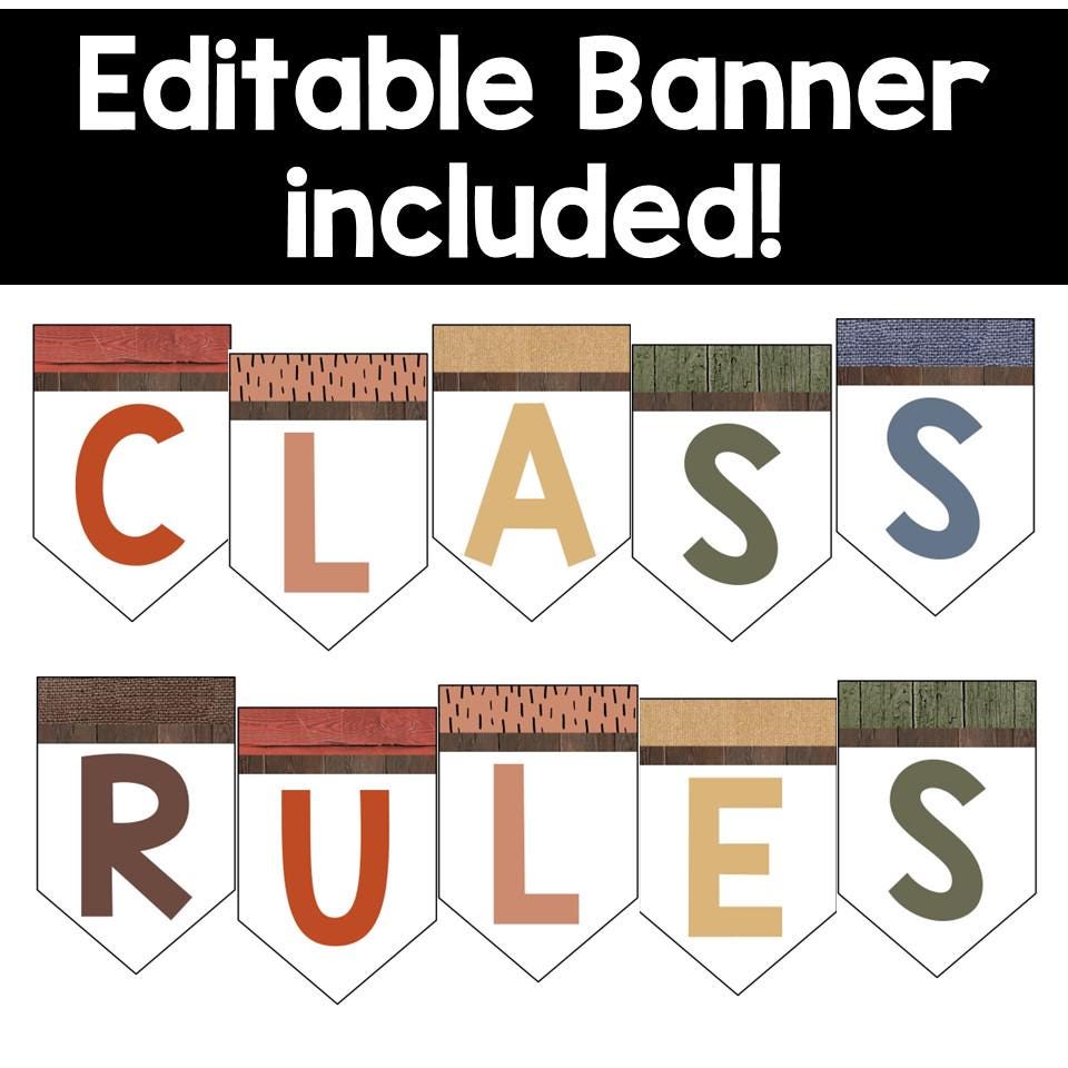 Chicken Farmhouse Classroom Rules Posters Farmhouse Theme Classroom ...