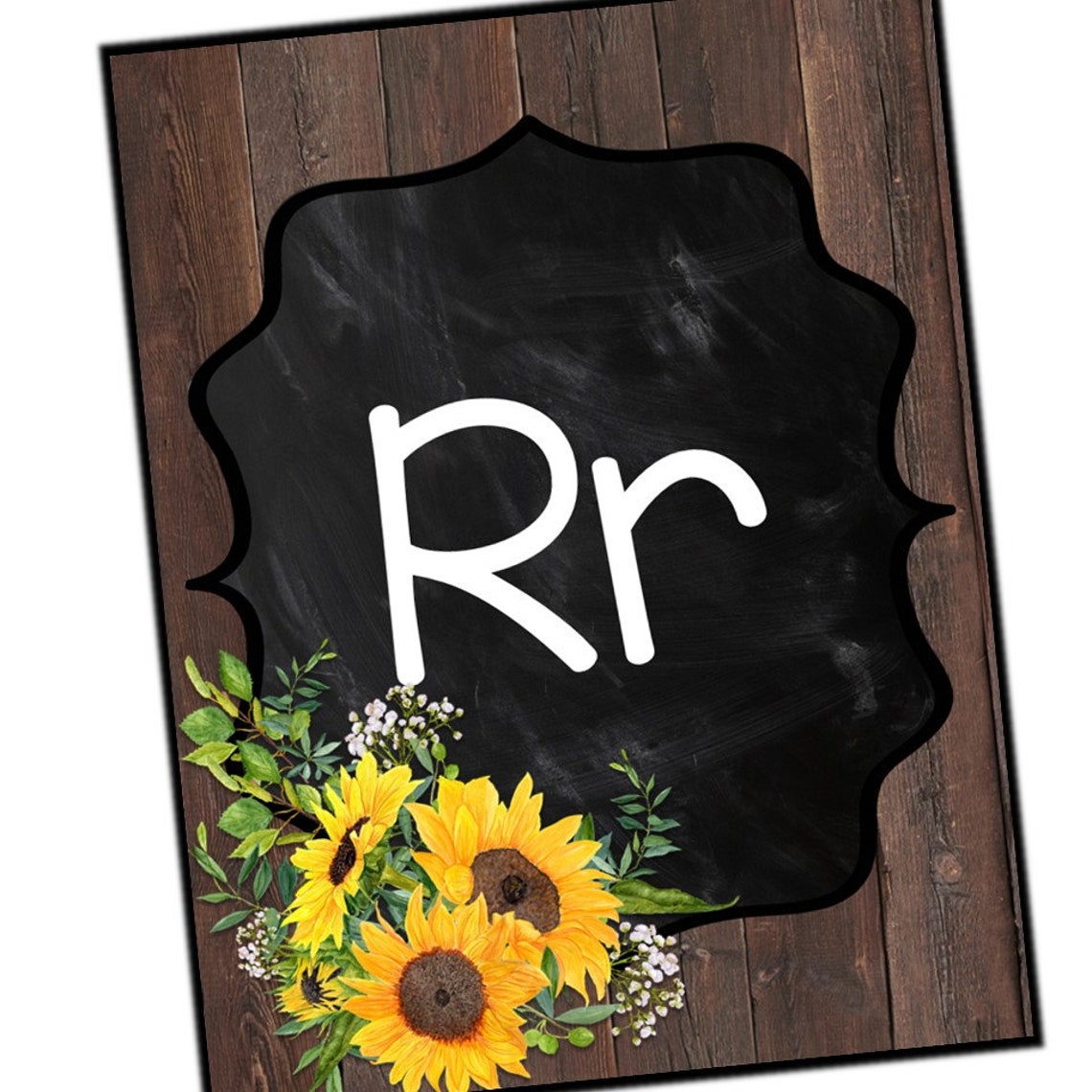 Alphabet Posters for the Classroom Sunflower Farmhouse Classroom Decor ...