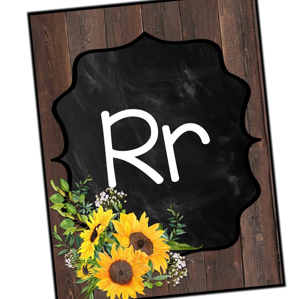 Alphabet Posters for the Classroom Sunflower Farmhouse Classroom Decor ...