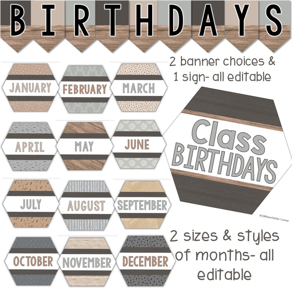 Boho Classroom Birthday Display Neutral Boho Classroom Decor Classroom ...