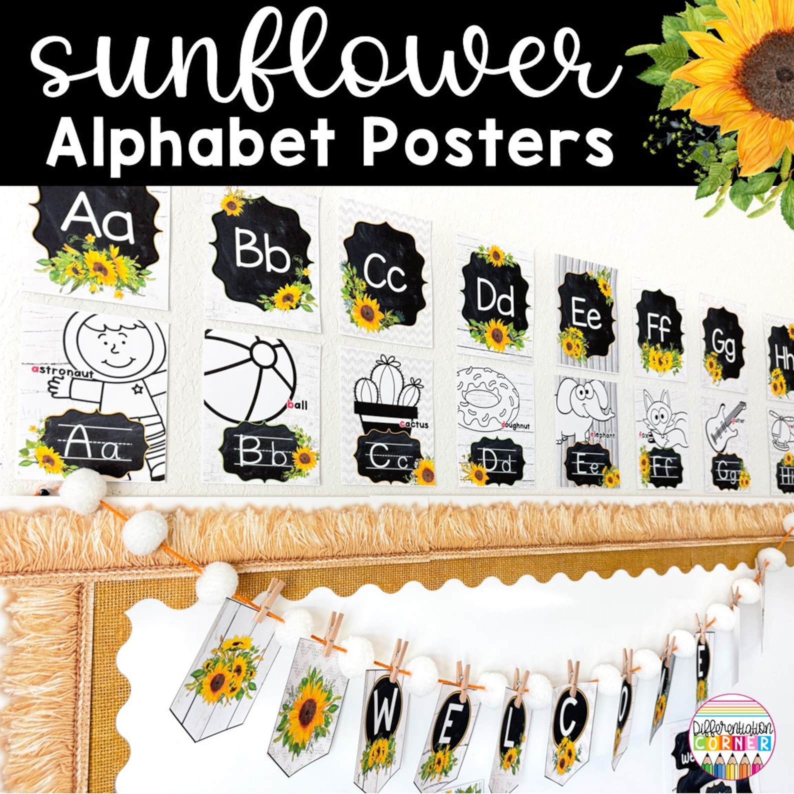 Alphabet Posters for the Classroom | Sunflower Farmhouse Classroom ...
