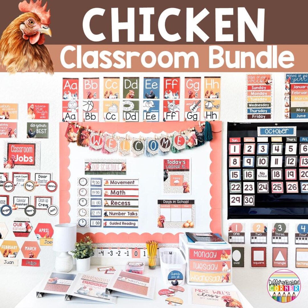 Chicken Farm Classroom Decor Bundle Chicken Classroom Theme Farm Theme ...