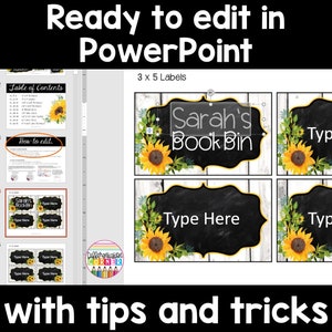 Editable Classroom Labels Sunflower Farmhouse Classroom Decor Sunflower ...