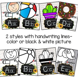 Alphabet Posters for the Classroom | Sunflower Farmhouse Classroom ...