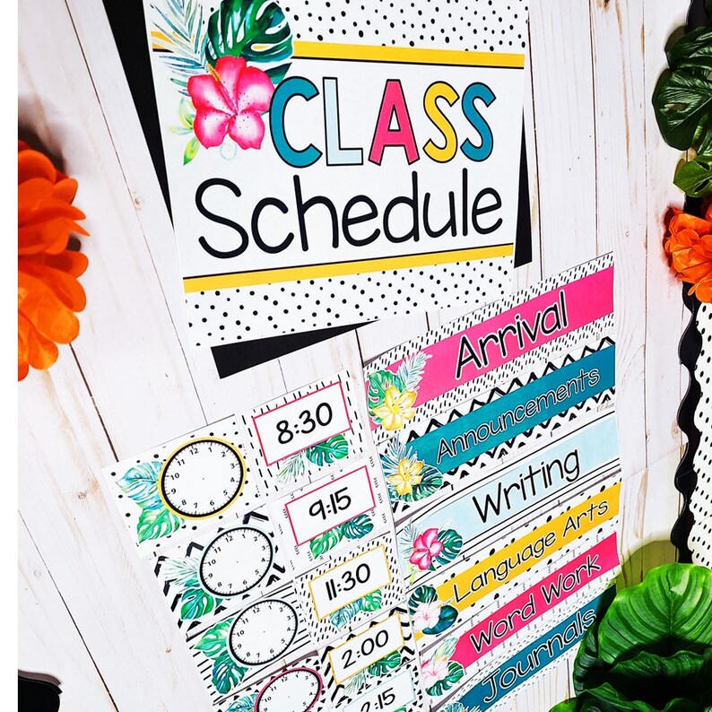 Editable Daily Schedule Cards Tropical Classroom Decor - Etsy
