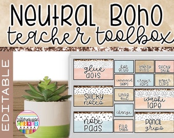 Teacher Toolbox Labels Neutral Color Theme - Etsy