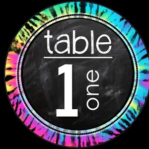 PRINTABLE Table Numbers | Tie Dye Retro Classroom Decor | Classroom ...