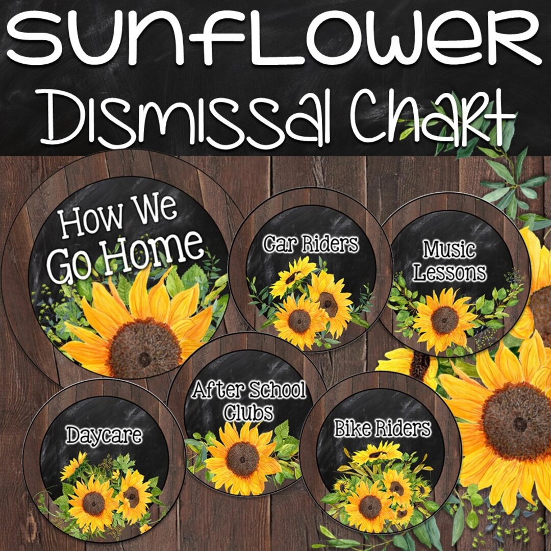 How We Go Home Dismissal Chart Template Sunflower Farmhouse Classroom ...