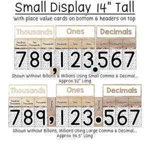 Place Value Chart Posters Place Value Wall Display Boho Classroom Decor ...