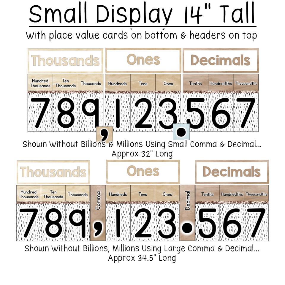 Place Value Chart Posters Place Value Wall Display Boho Classroom Decor ...