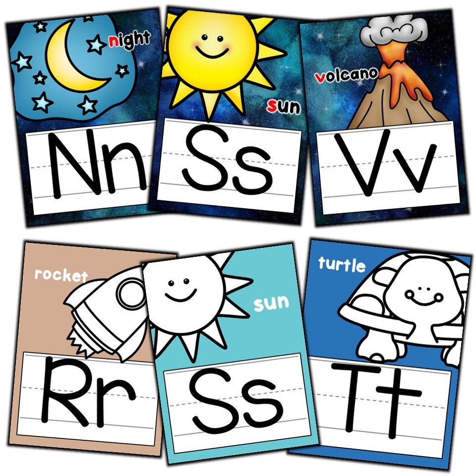 Cursive and Print Alphabet Posters for the Classroom Space Classroom ...