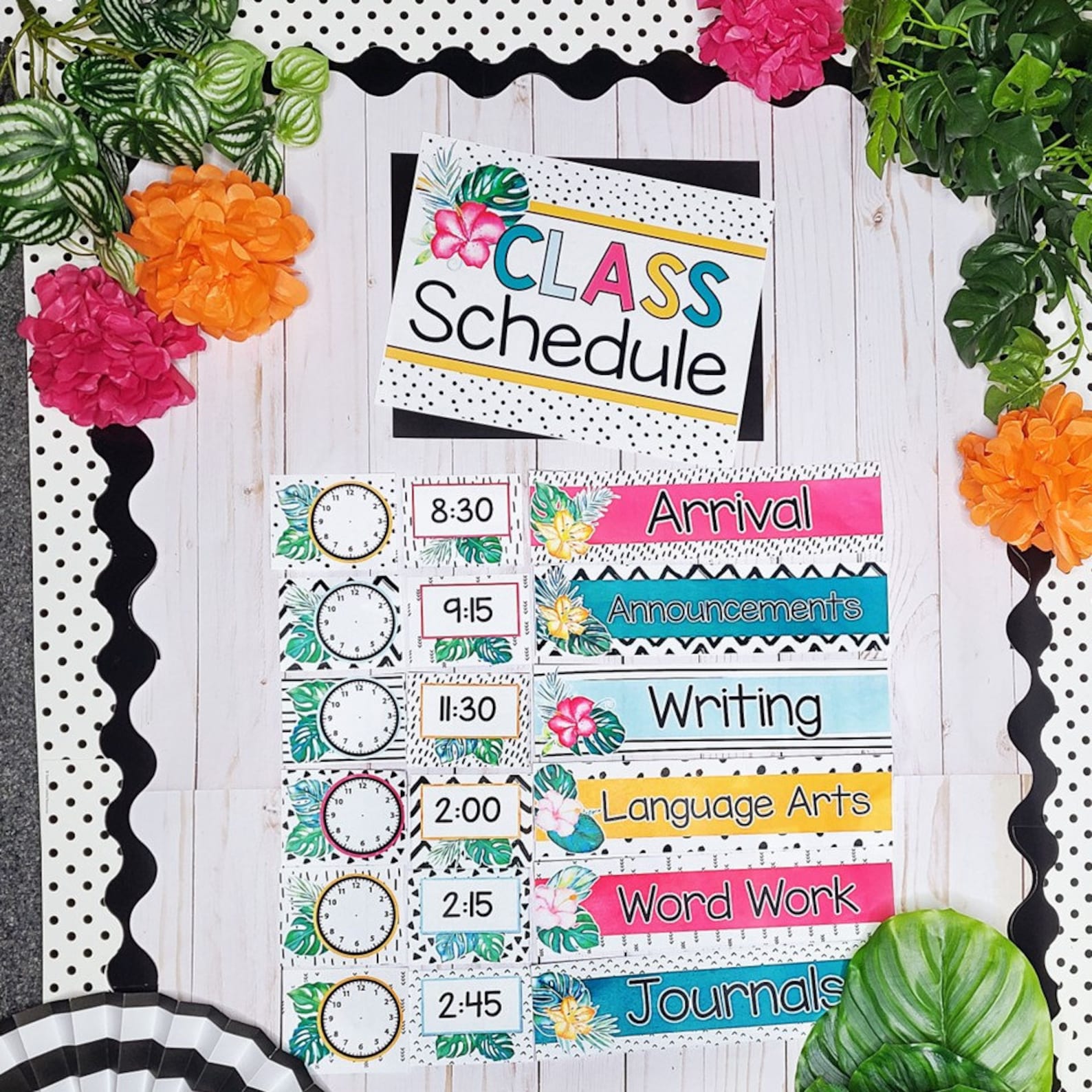 Editable Daily Schedule Cards Tropical Classroom Decor - Etsy