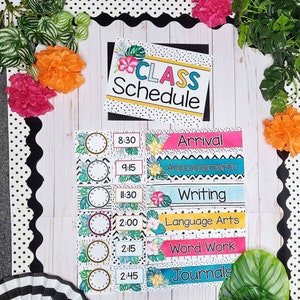 Editable Daily Schedule Cards Tropical Classroom Decor Tropical ...