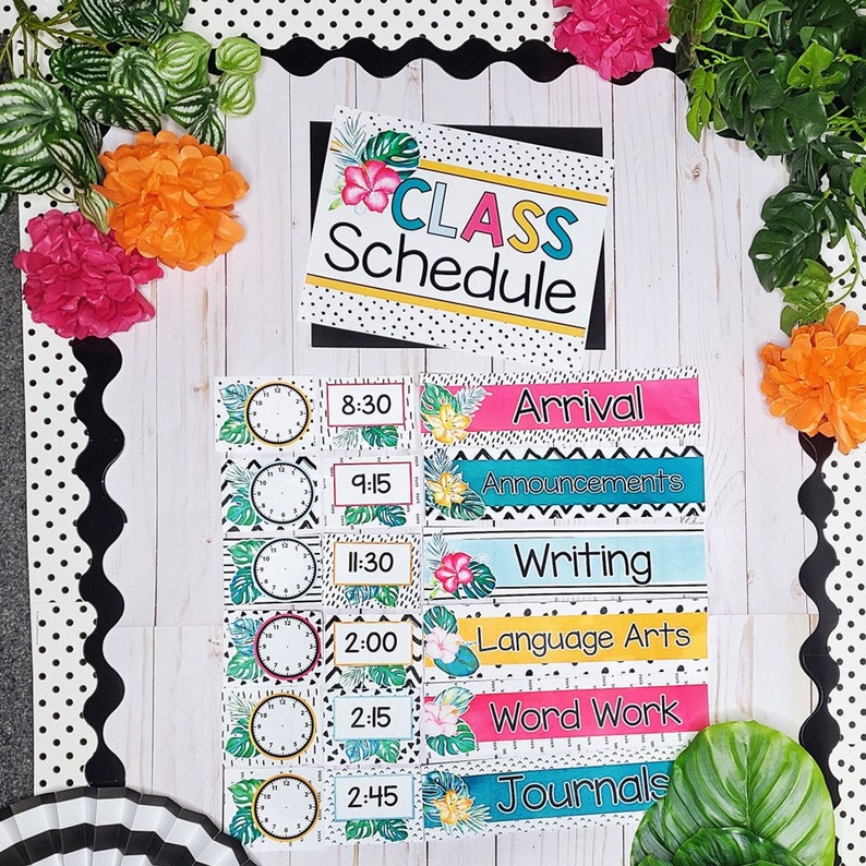 Editable Daily Schedule Cards Tropical Classroom Decor - Etsy