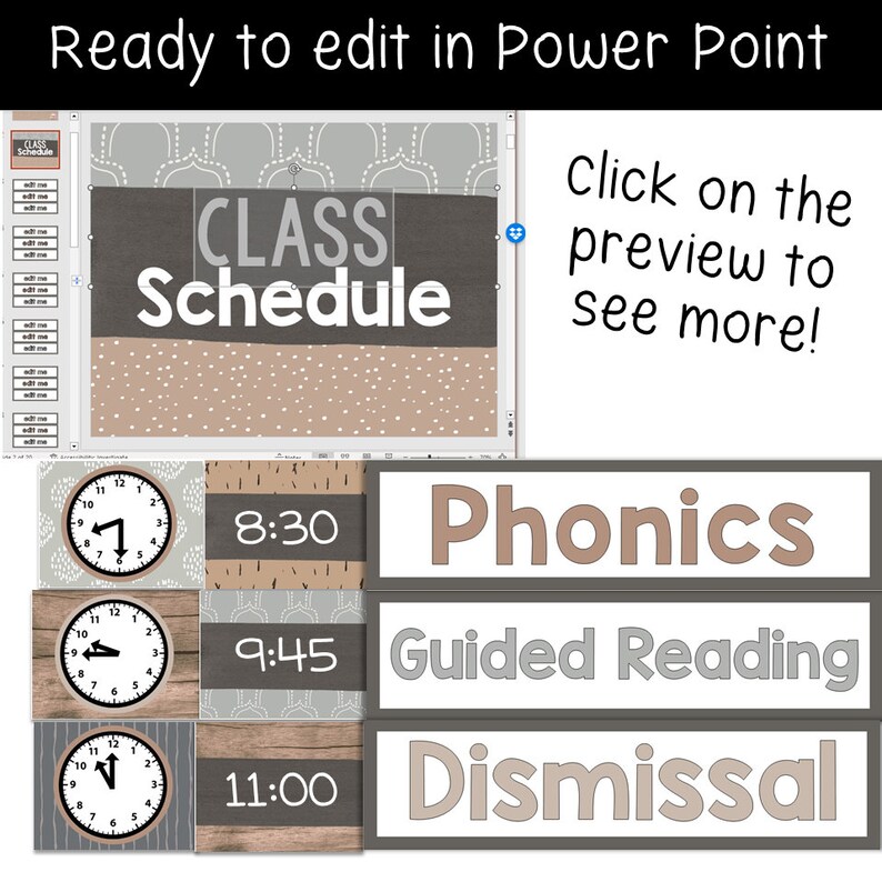 Editable Daily Schedule Cards Neutral Boho Classroom Decor Boho Printable Classroom Schedule ...