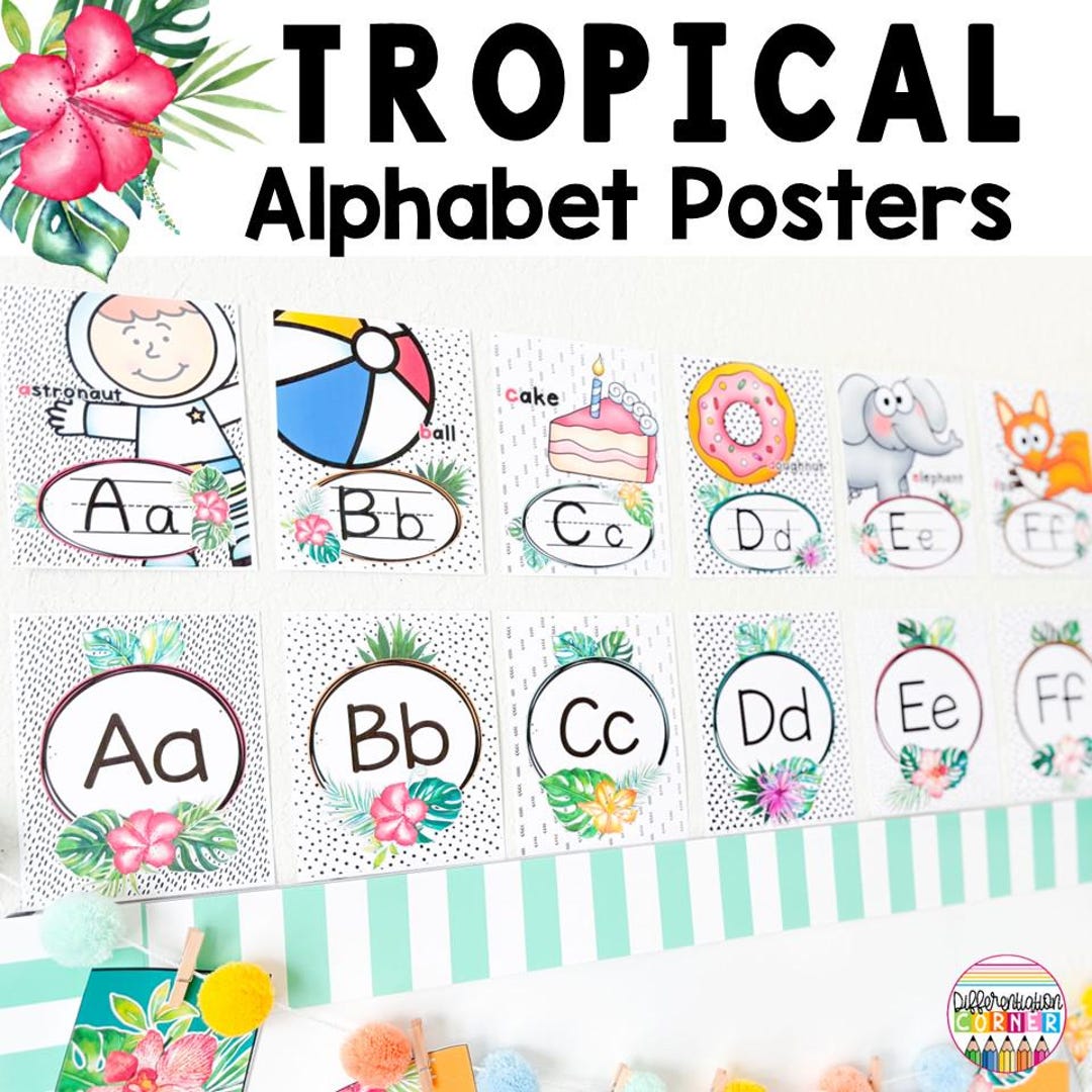 Cursive and Print Alphabet Posters for the Classroom Printable Alphabet ...