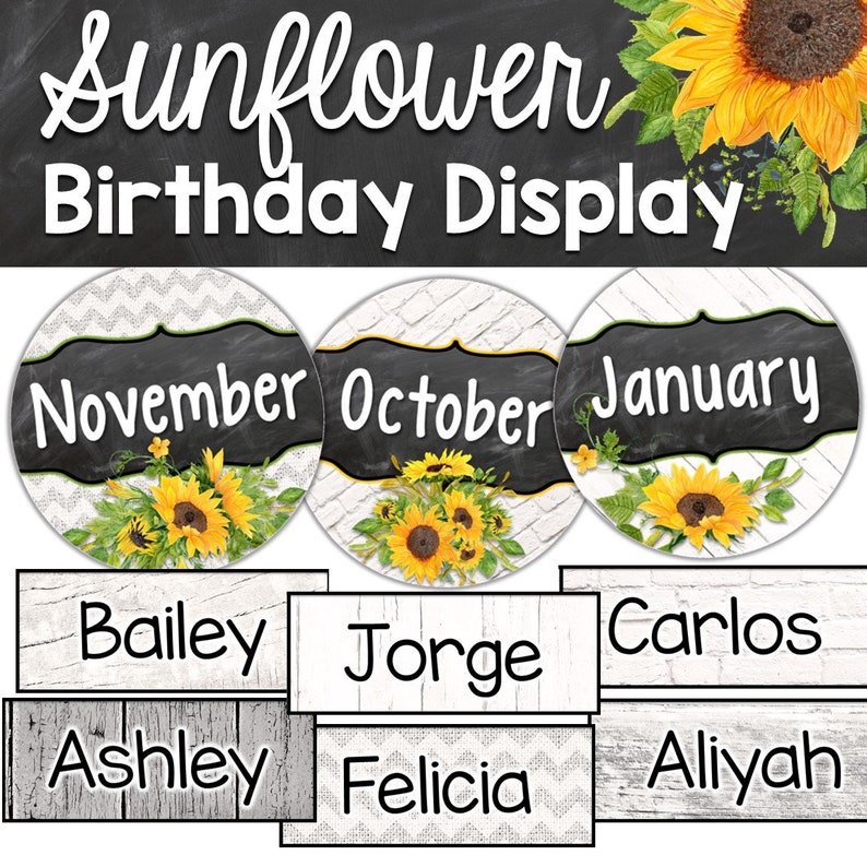Classroom Birthday Display Farmhouse Classroom Decor Classroom Birthday ...