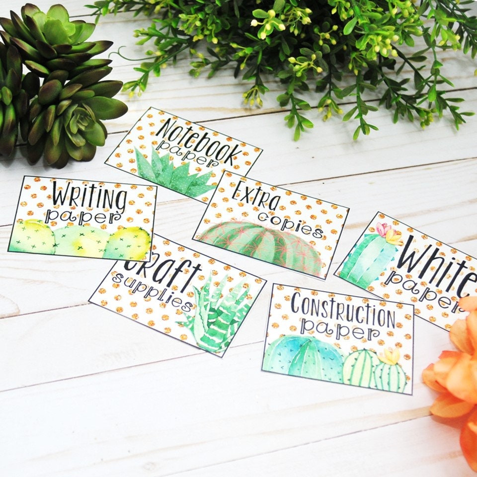 Editable Cactus Classroom Labels Cactus Classroom Decor Succulent ...