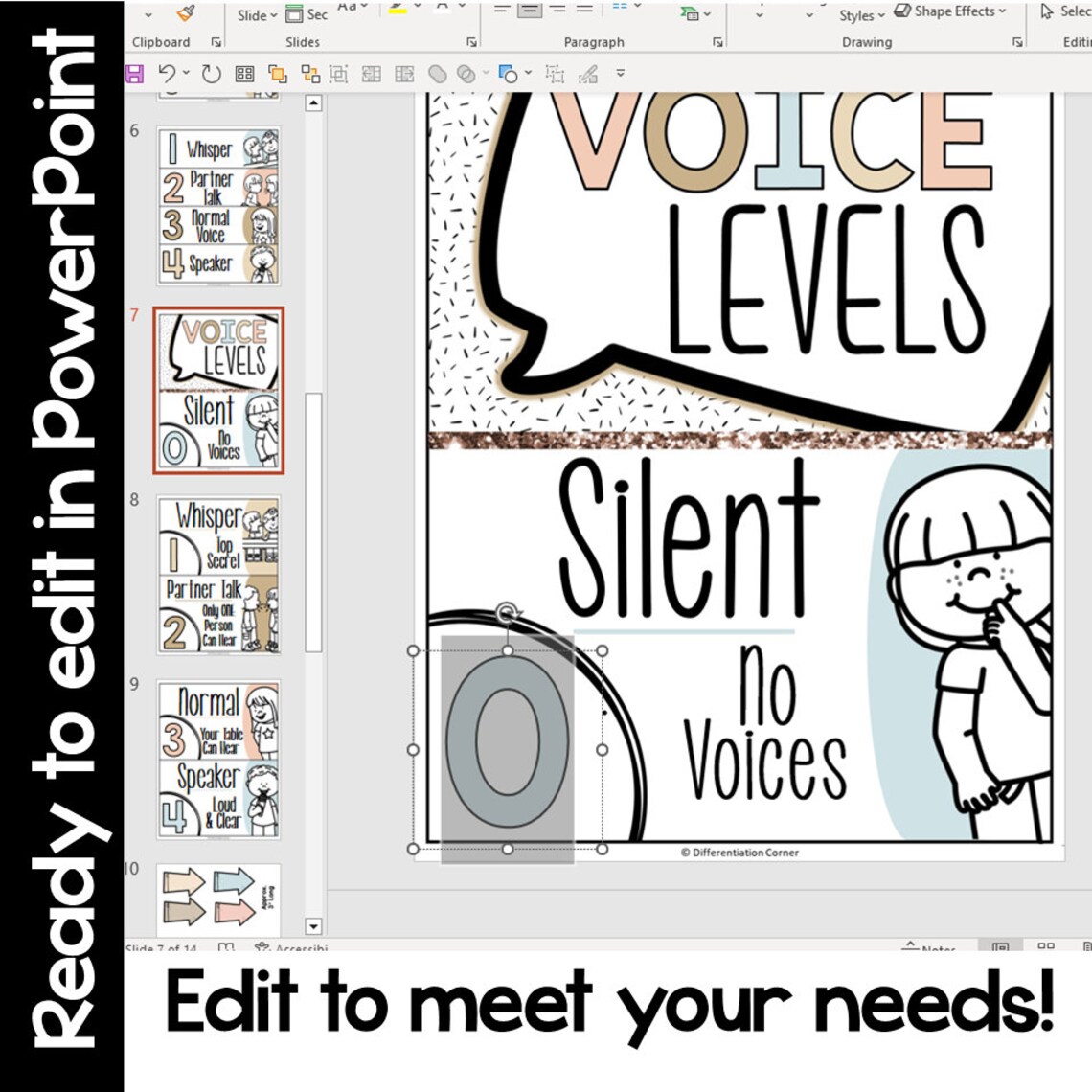 Neutral Boho Colors Printable Voice Level Chart Posters, Neutral Boho ...