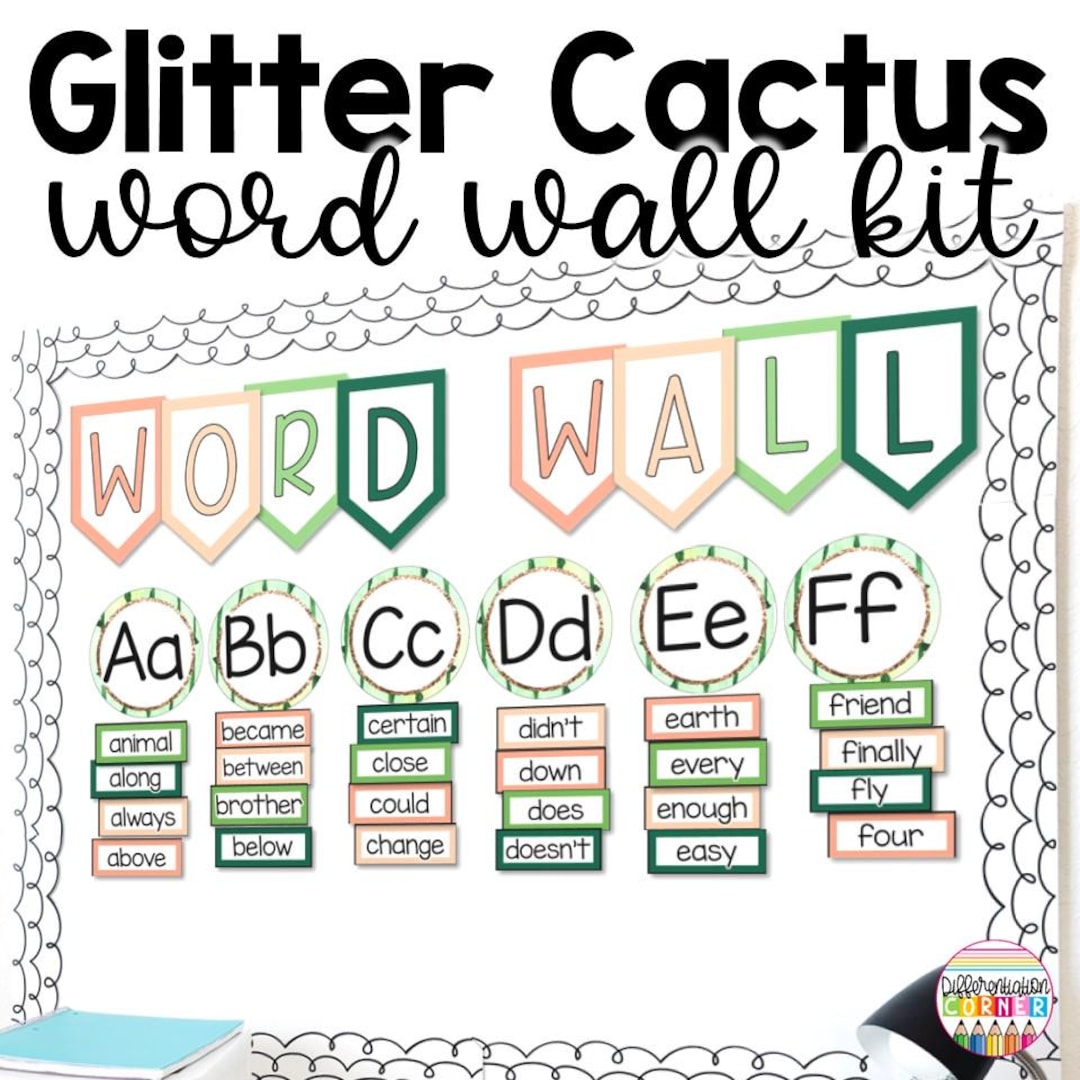Classroom Word Wall Display Editable | Cactus Classroom Decor | Sight ...