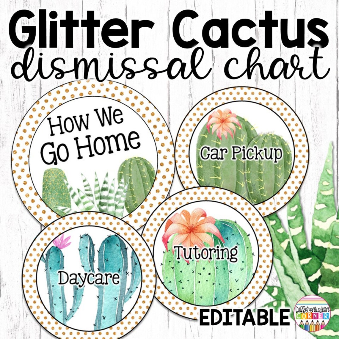 Cactus How We Go Home Dismissal Chart Template | Cactus Classroom Decor ...