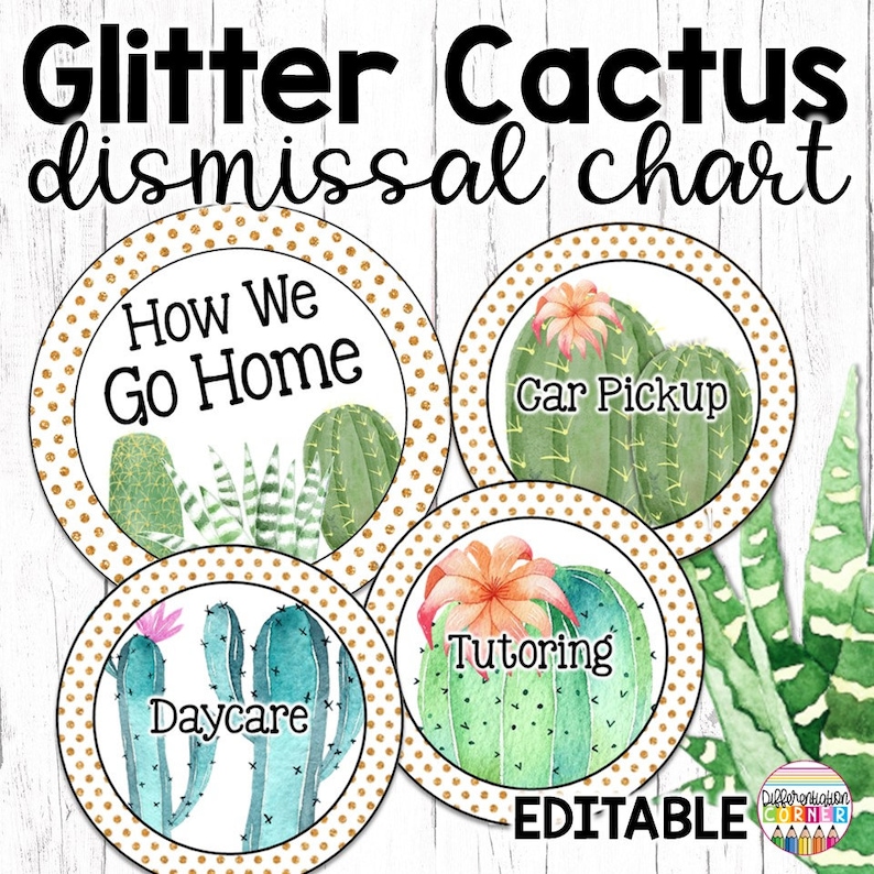 Cactus How We Go Home Dismissal Chart Template Cactus - Etsy