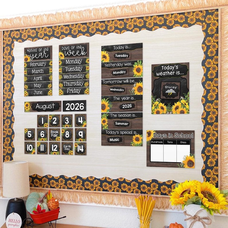 Bright Sunflower Classroom Decor Bundle | Printable Classroom Bulletin ...