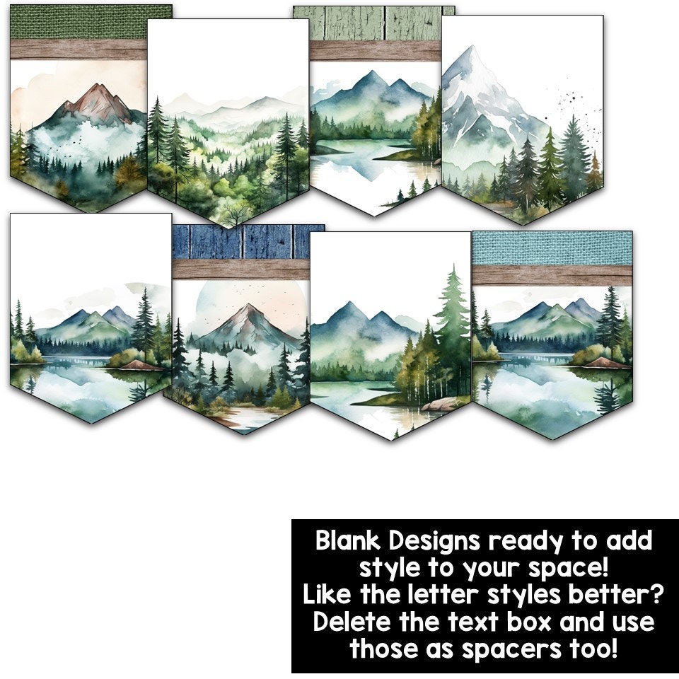 Editable Nature Bunting Bulletin Board Banner Letters Nature Classroom ...