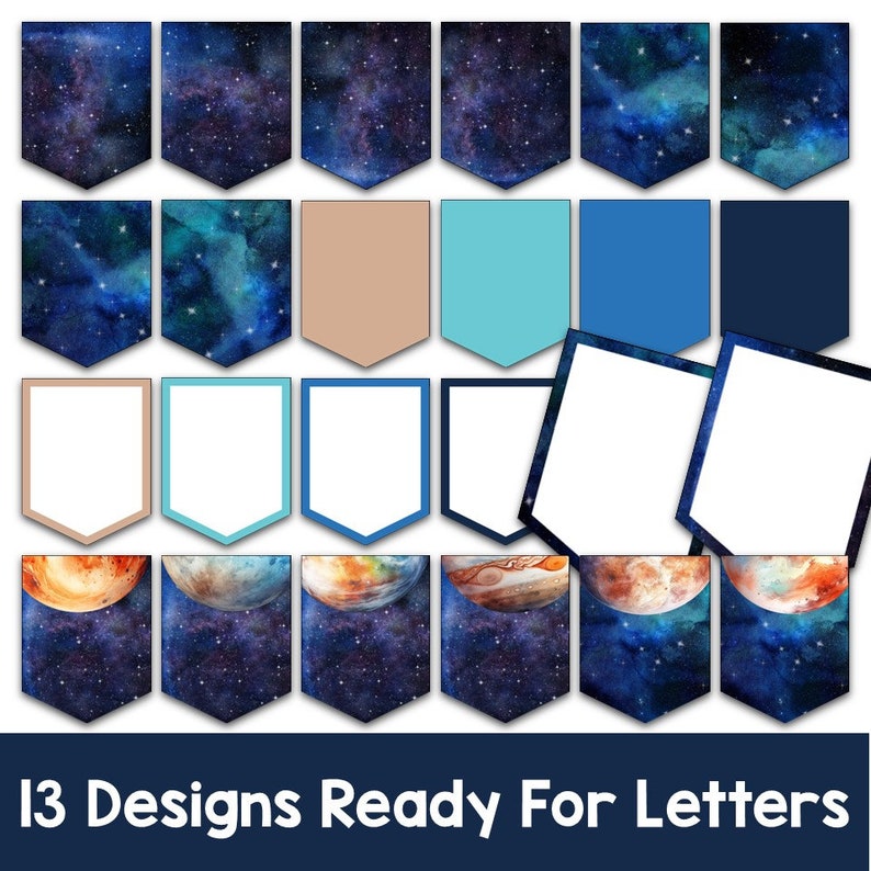 Editable Space Bunting Bulletin Board Banner Letters Space Classroom ...