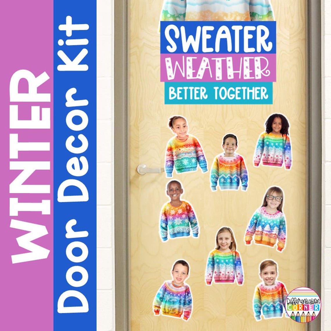 Winter Door Decorations Sweater Weather Bulletin Board Winter Classroom ...